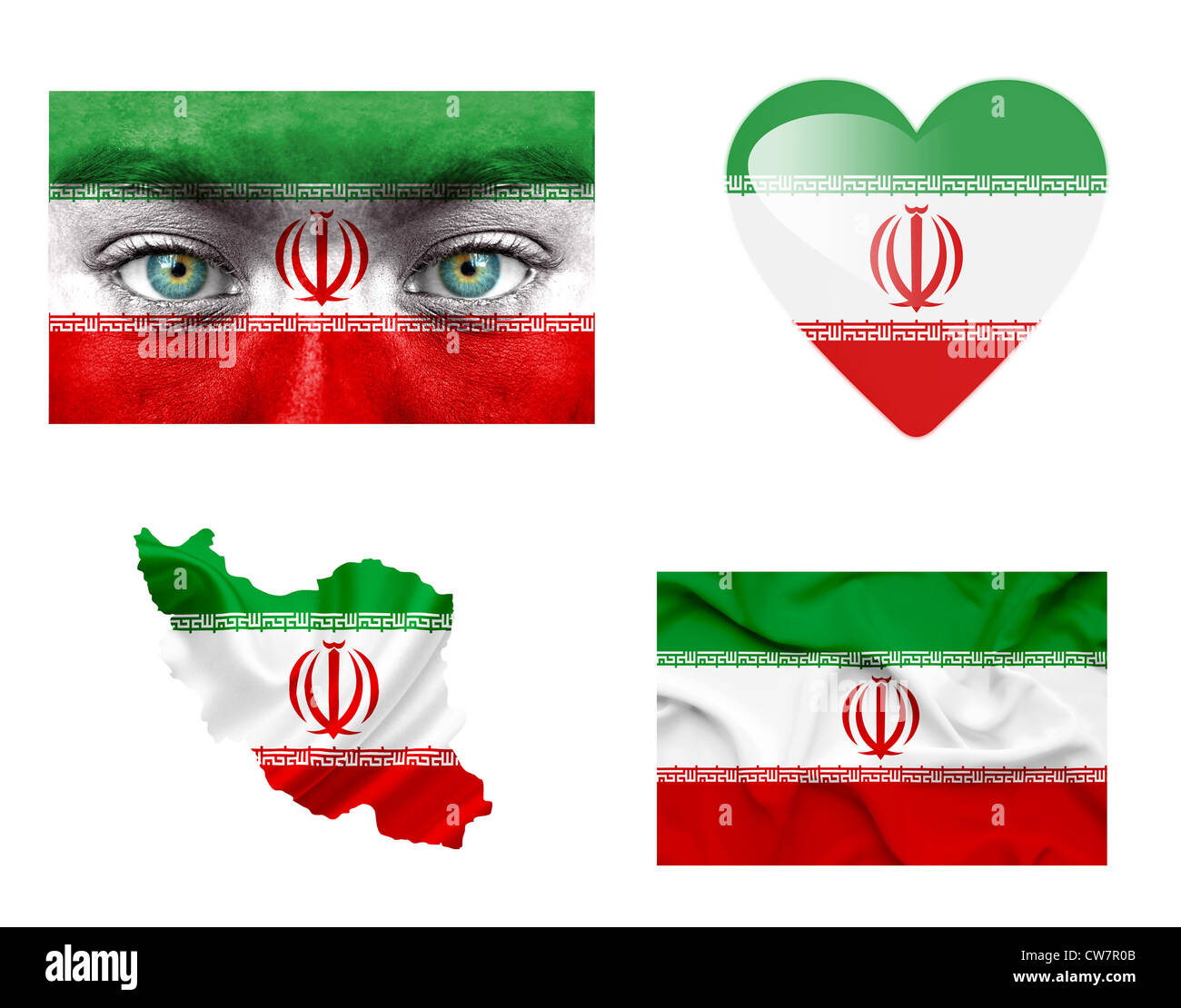 Set of various Iran flags Stock Photo - Alamy