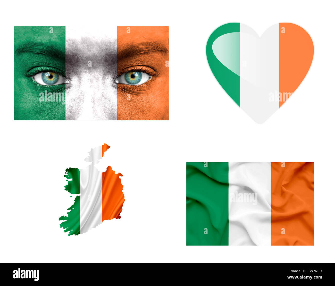 Set of various Ireland flags Stock Photo - Alamy