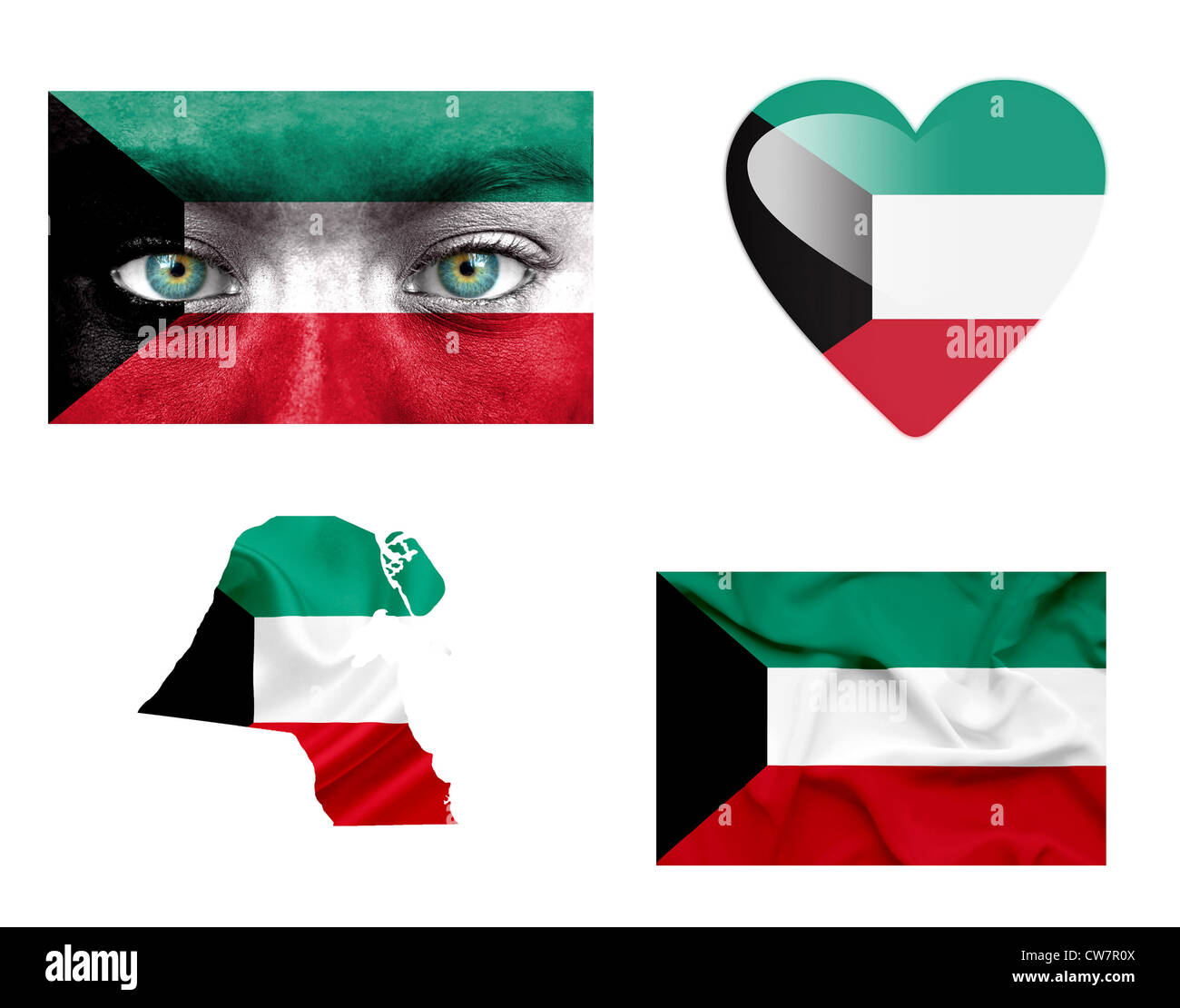 Set of various Kuwait flags Stock Photo - Alamy