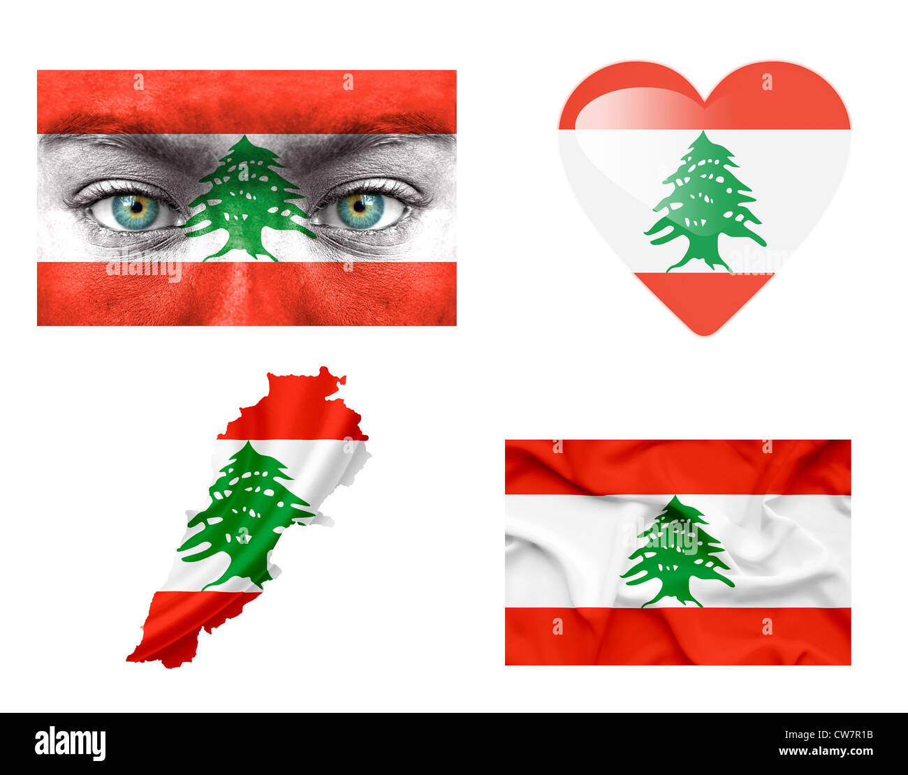 Set of various Lebanon flags Stock Photo - Alamy