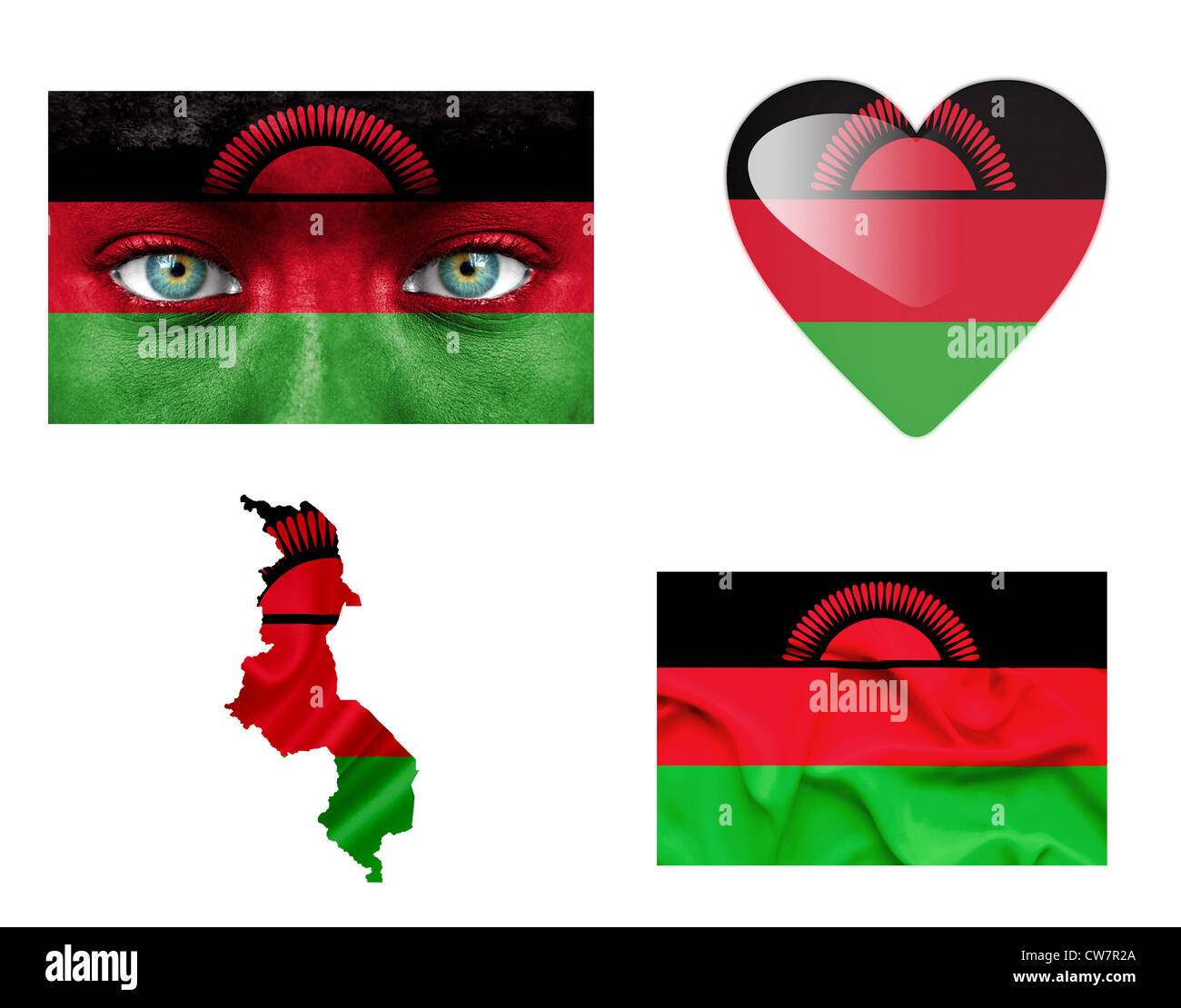 Set of various Malawi flags Stock Photo - Alamy