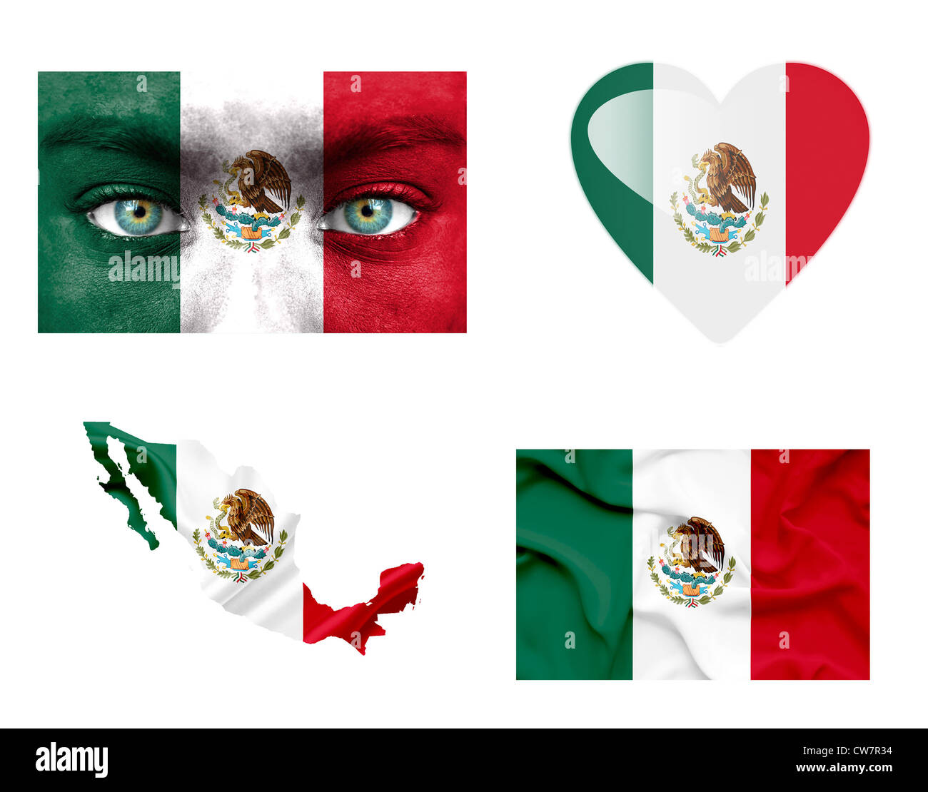 Set of various Mexico flags Stock Photo - Alamy