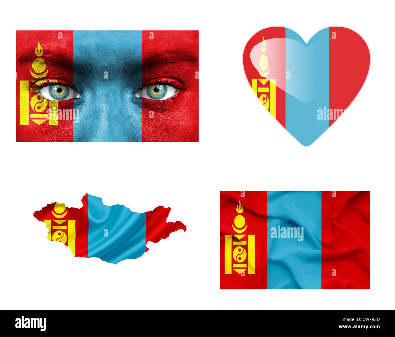 Set of various Mongolia flags Stock Photo - Alamy