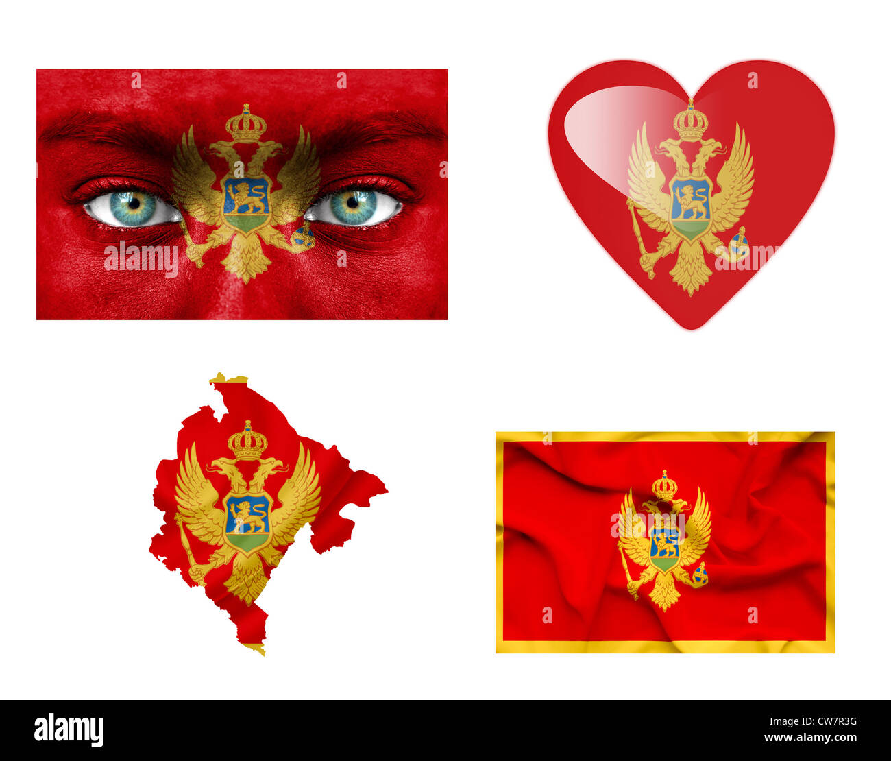 Set of various Montenegro flags Stock Photo - Alamy