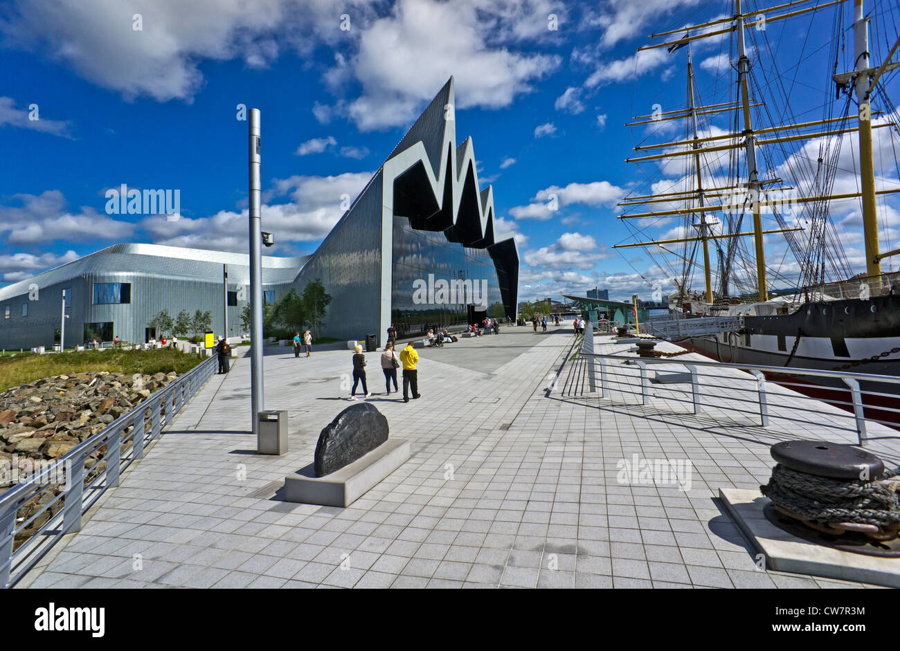 Newly built Riverside Museum on the River Clyde in Glasgow featuring ...