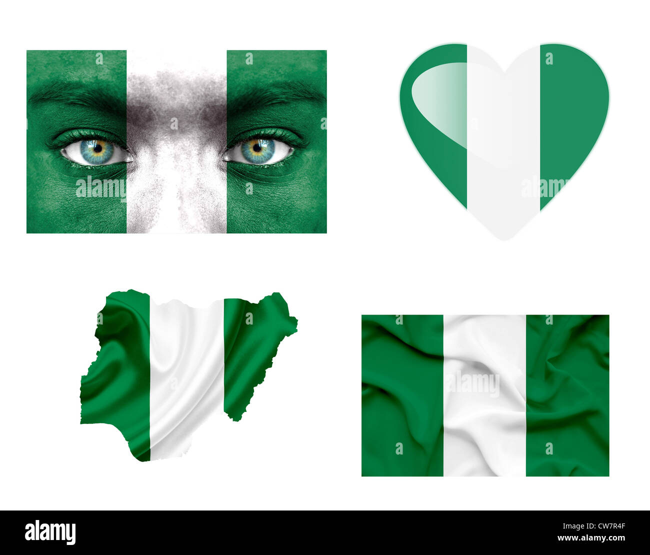 Set of various Nigeria flags Stock Photo - Alamy