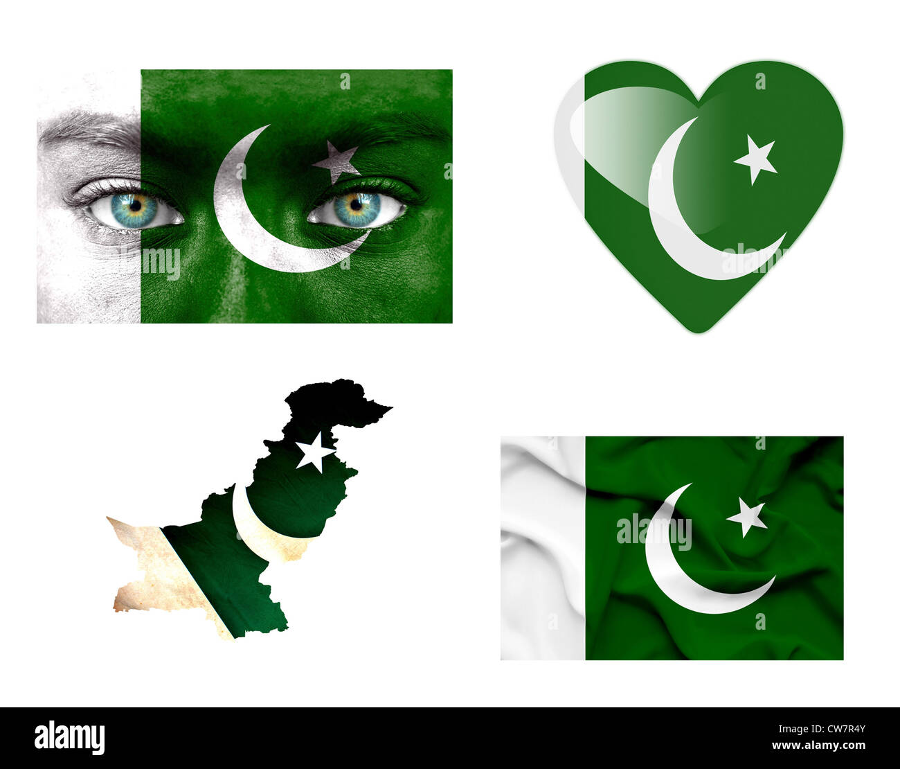 Set of various Pakistan flags Stock Photo - Alamy
