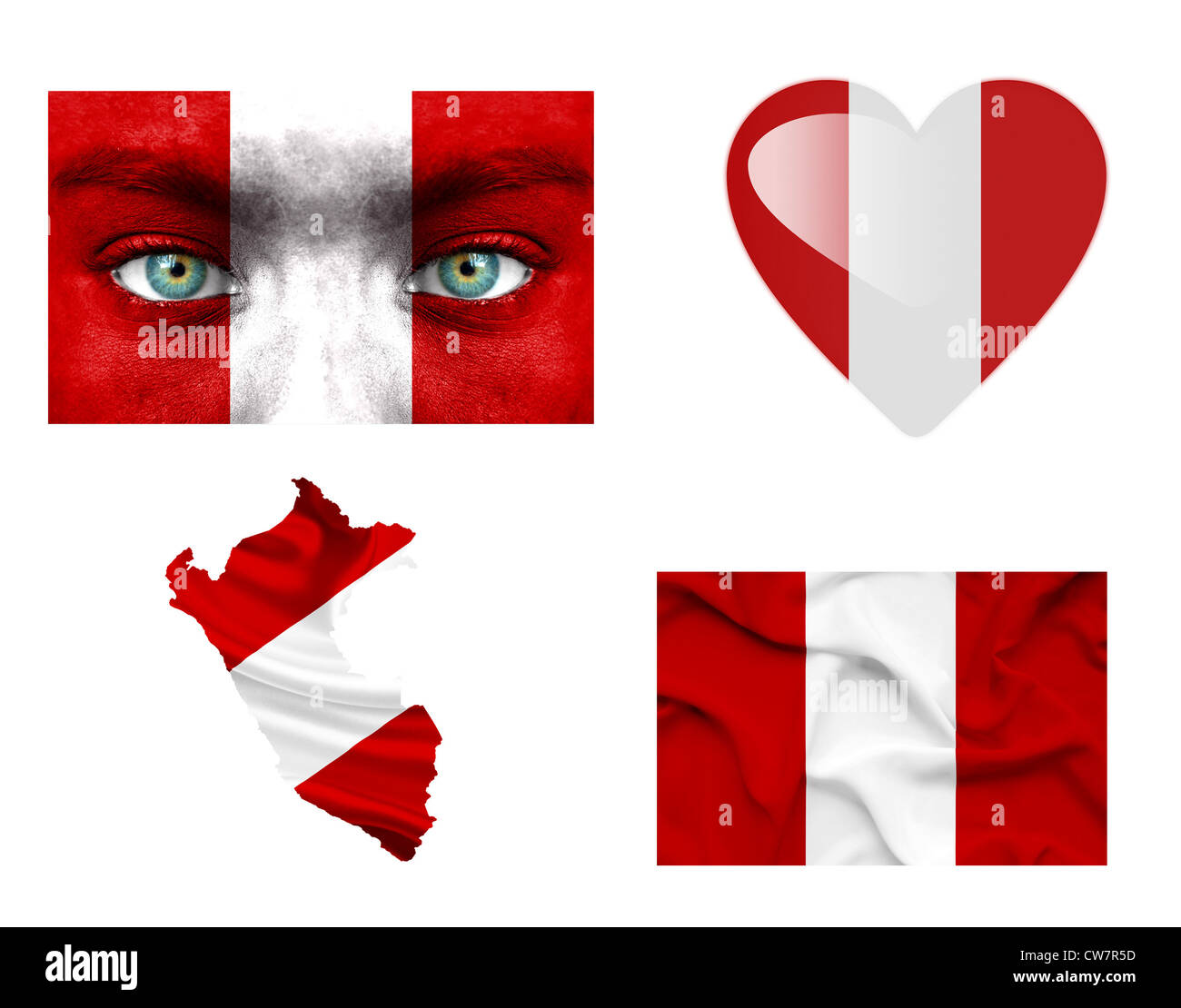 Set of various Peru flags Stock Photo - Alamy