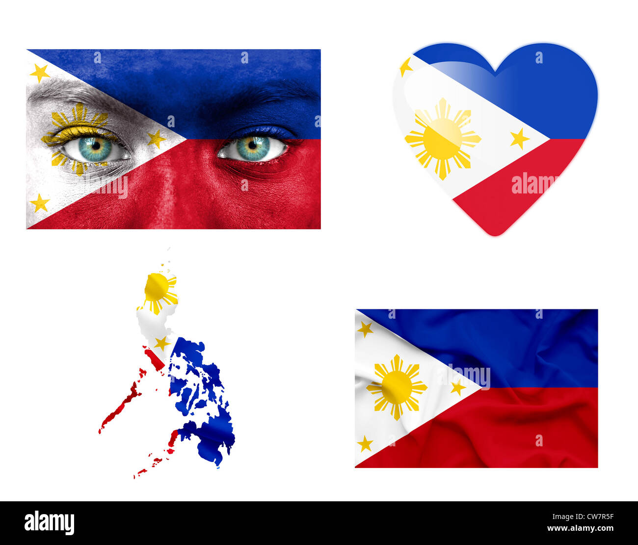 Set of various Philippines flags Stock Photo - Alamy