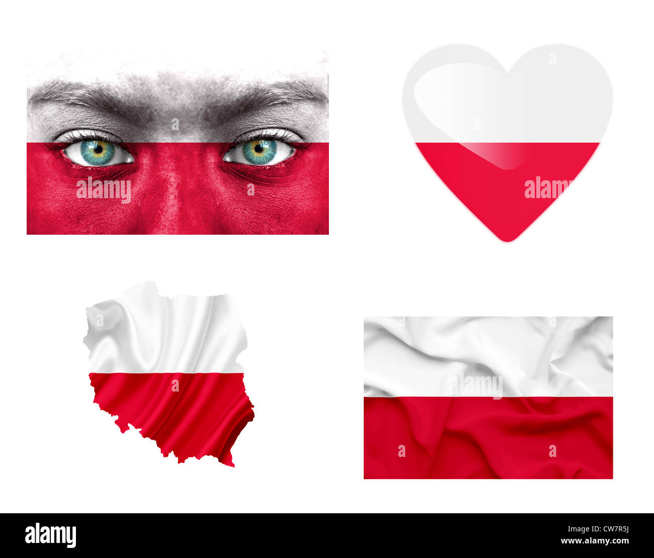Set of various Poland flags Stock Photo - Alamy