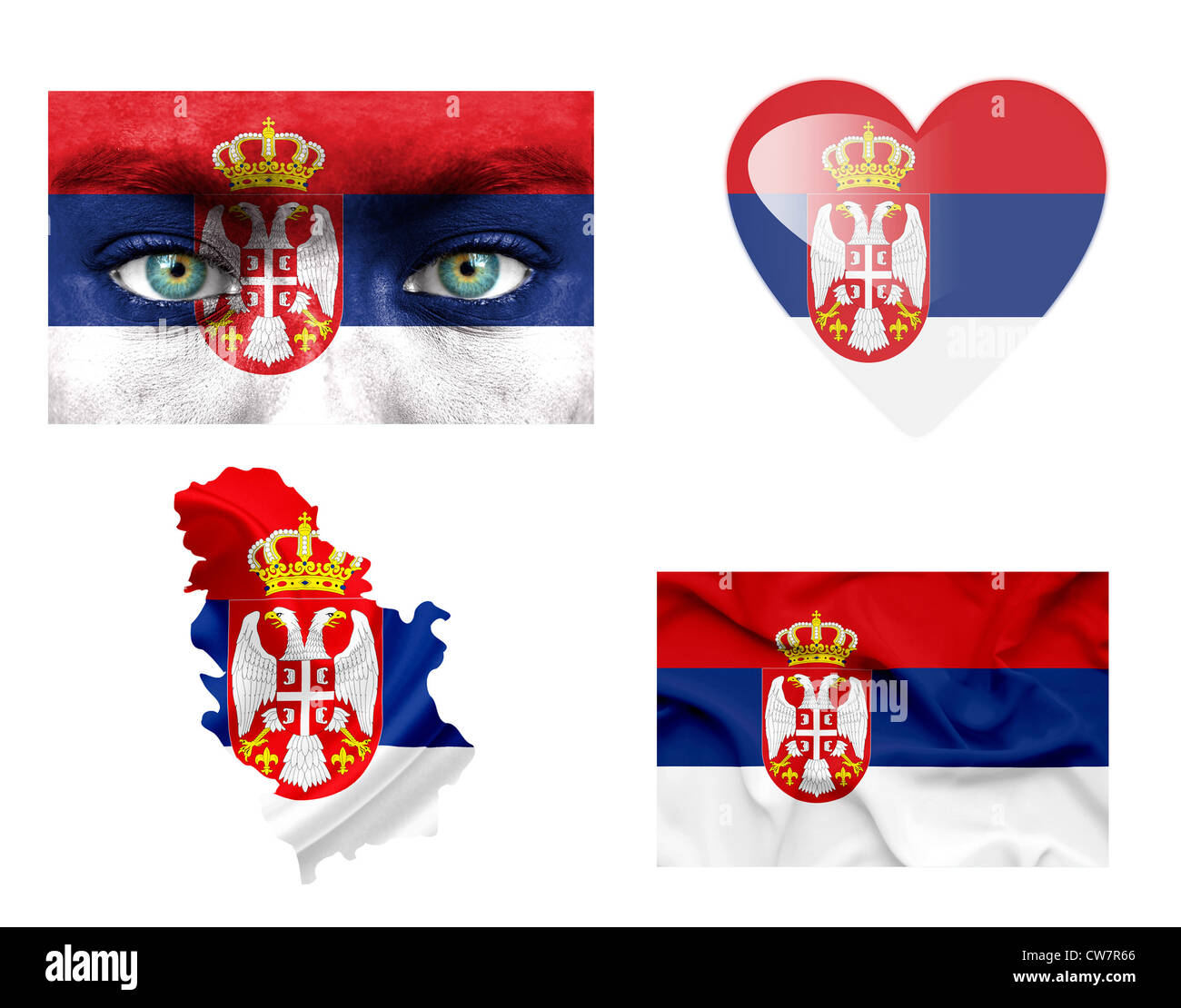 Set of various Serbia flags Stock Photo - Alamy