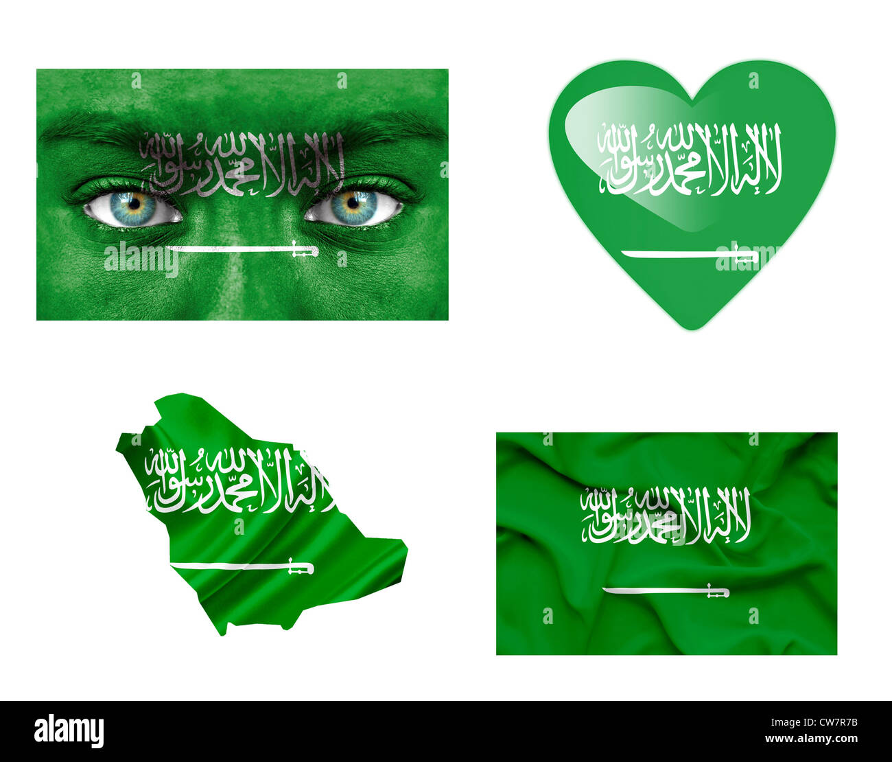 Set of various Saudi Arabia flags Stock Photo - Alamy