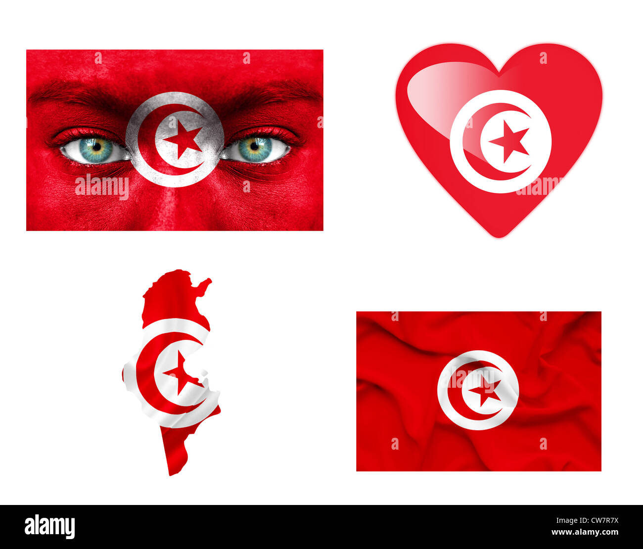 Set of various various Tunisia flags Stock Photo - Alamy