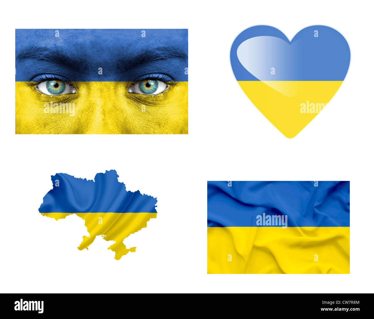 Set of various various Ukraine flags Stock Photo - Alamy