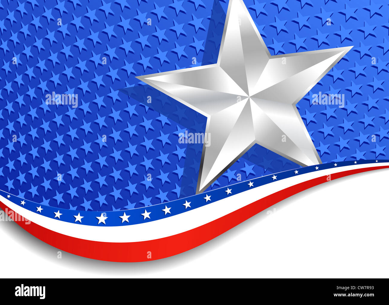 Stars and Stripes with Silver Star Stock Photo - Alamy