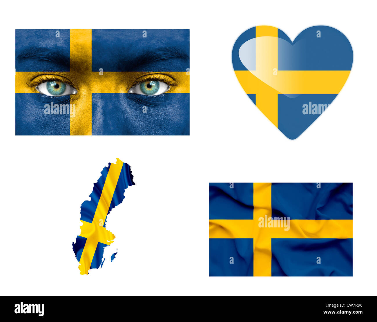 Set of various Sweden flags Stock Photo - Alamy