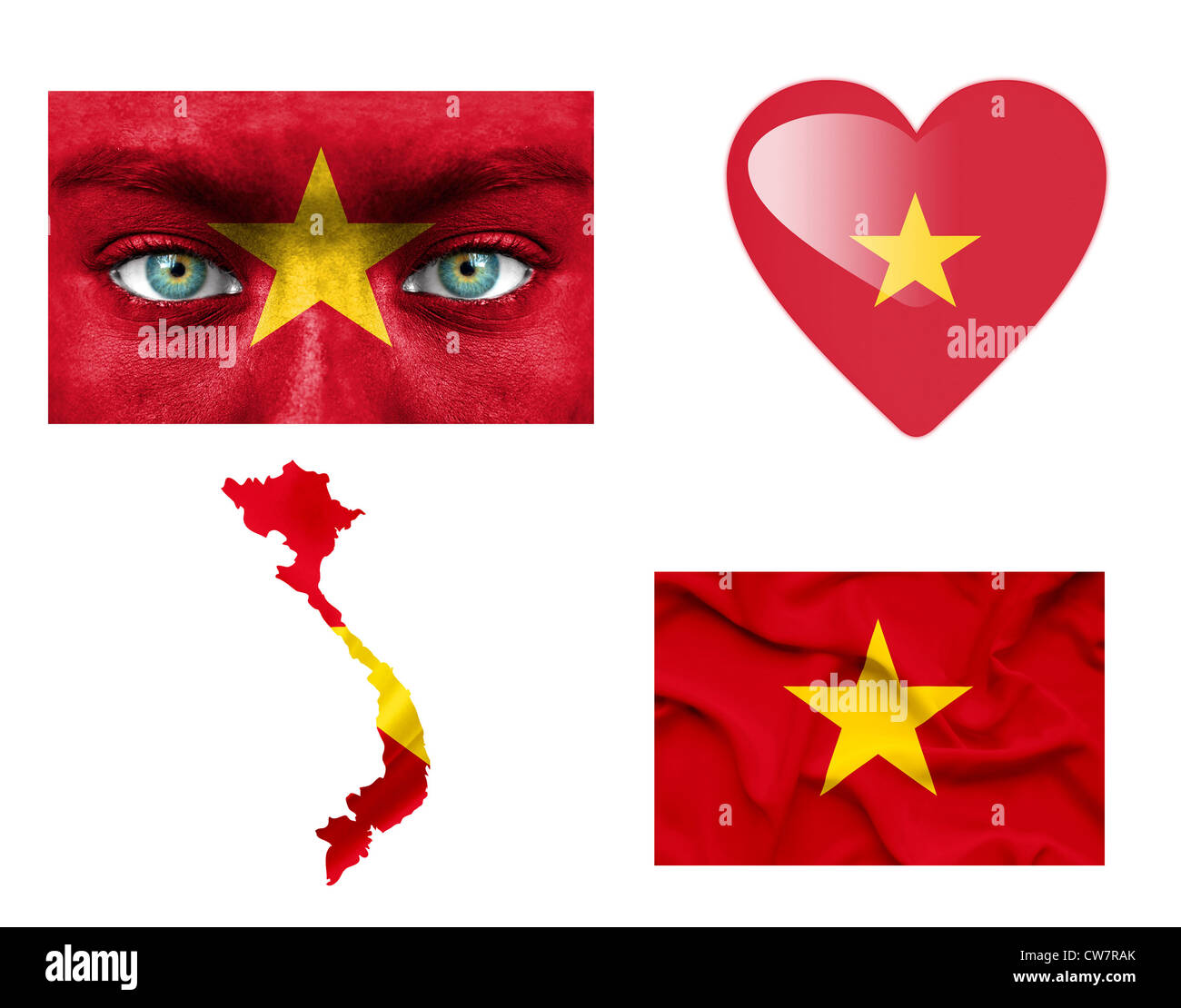Set of various Vietnam flags Stock Photo - Alamy