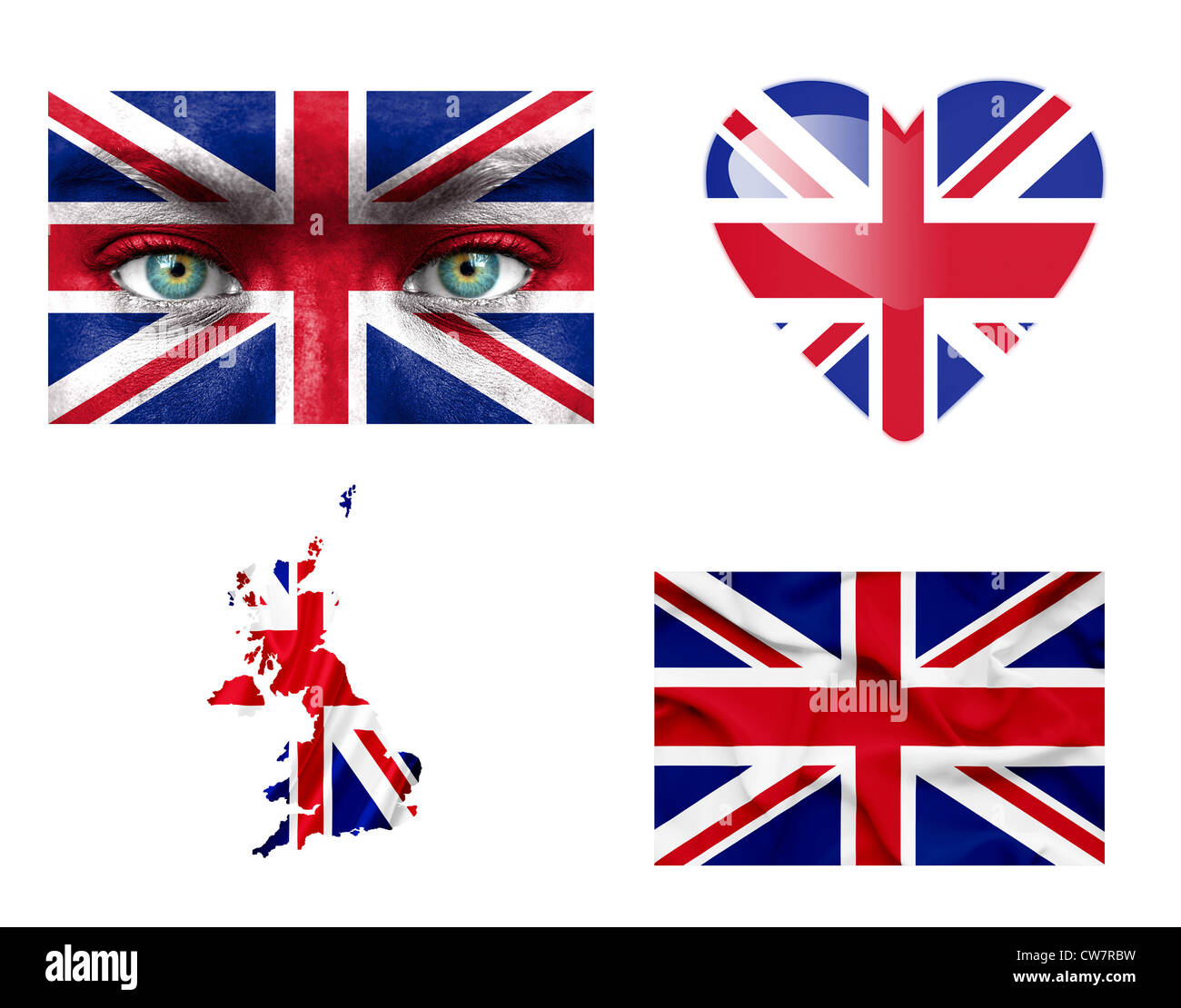 Uk map with national flags Cut Out Stock Images & Pictures - Alamy