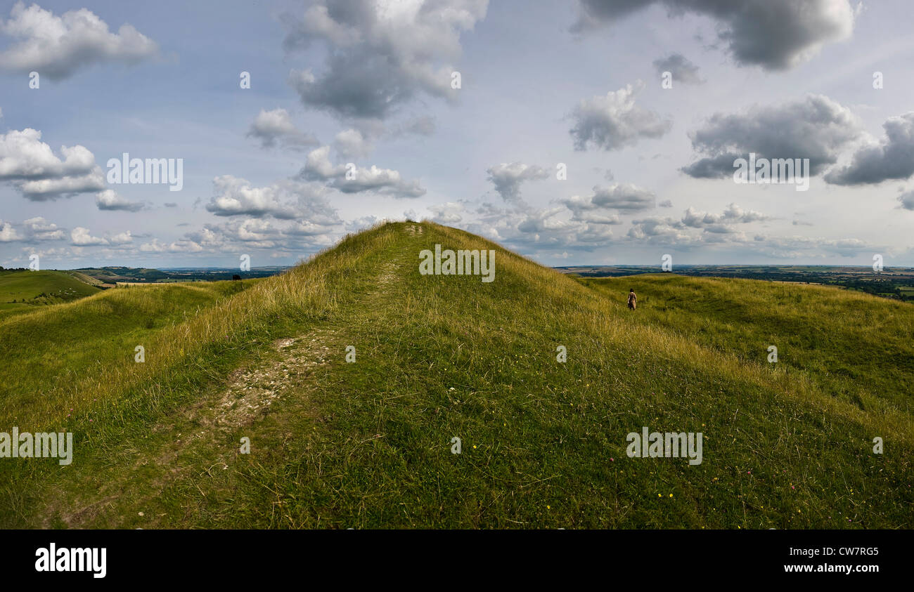 Adam's Grave Neolithic long barrow on the Pewsey Downs, Wiltshire, UK ...