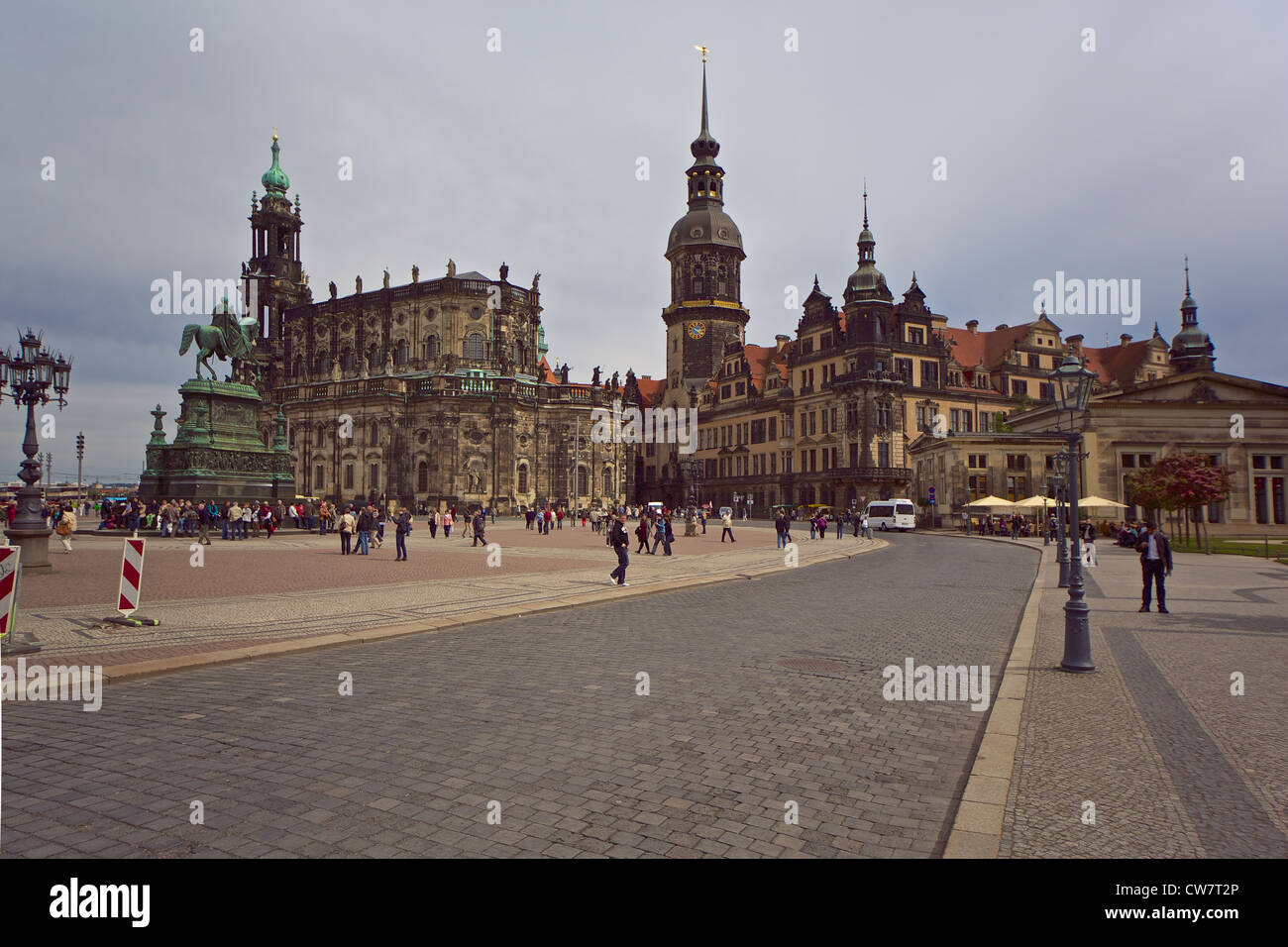 Dresden View: monument, building, tourists Stock Photo - Alamy