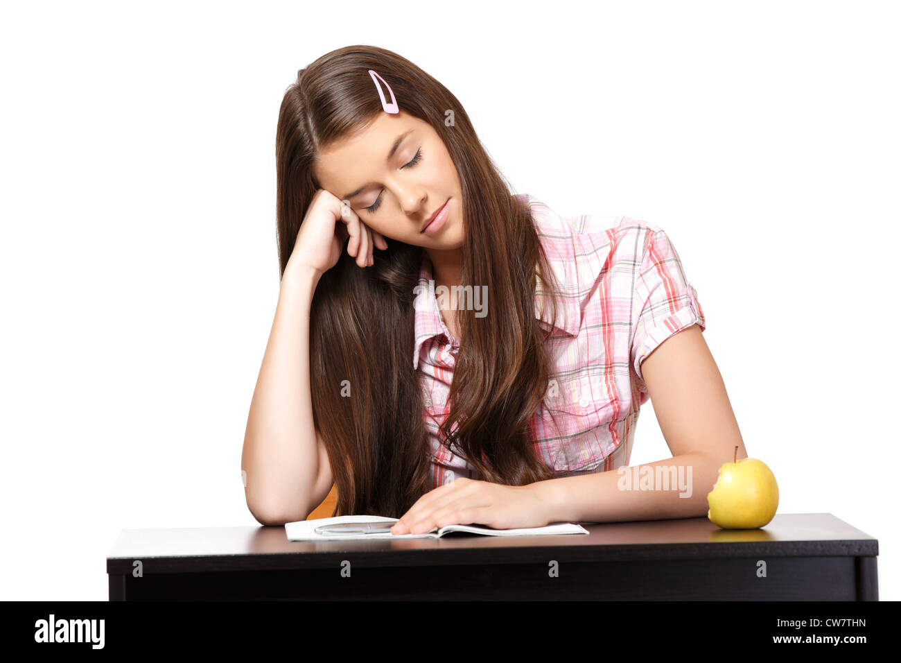 cute student dreaming in school Stock Photo - Alamy