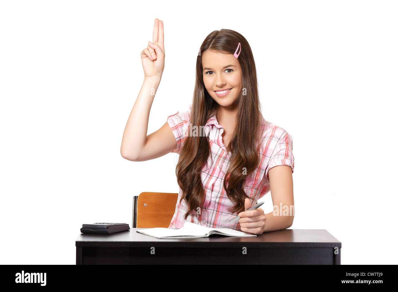 happy student posing in studio Stock Photo - Alamy