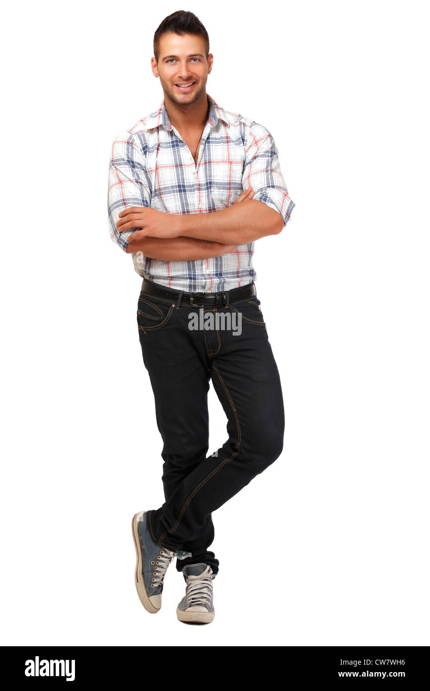 young man posing in studio Stock Photo - Alamy