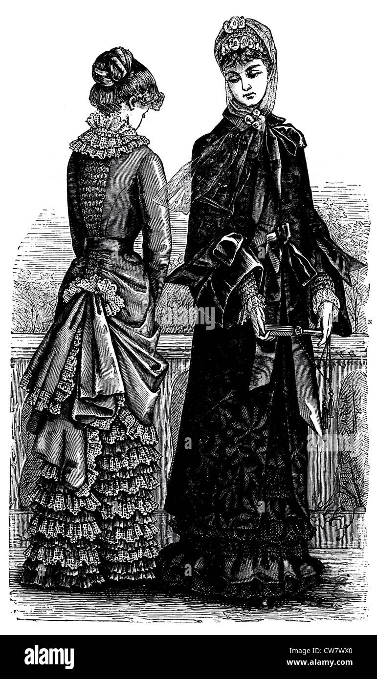 Women fashion in 1881 Stock Photo - Alamy