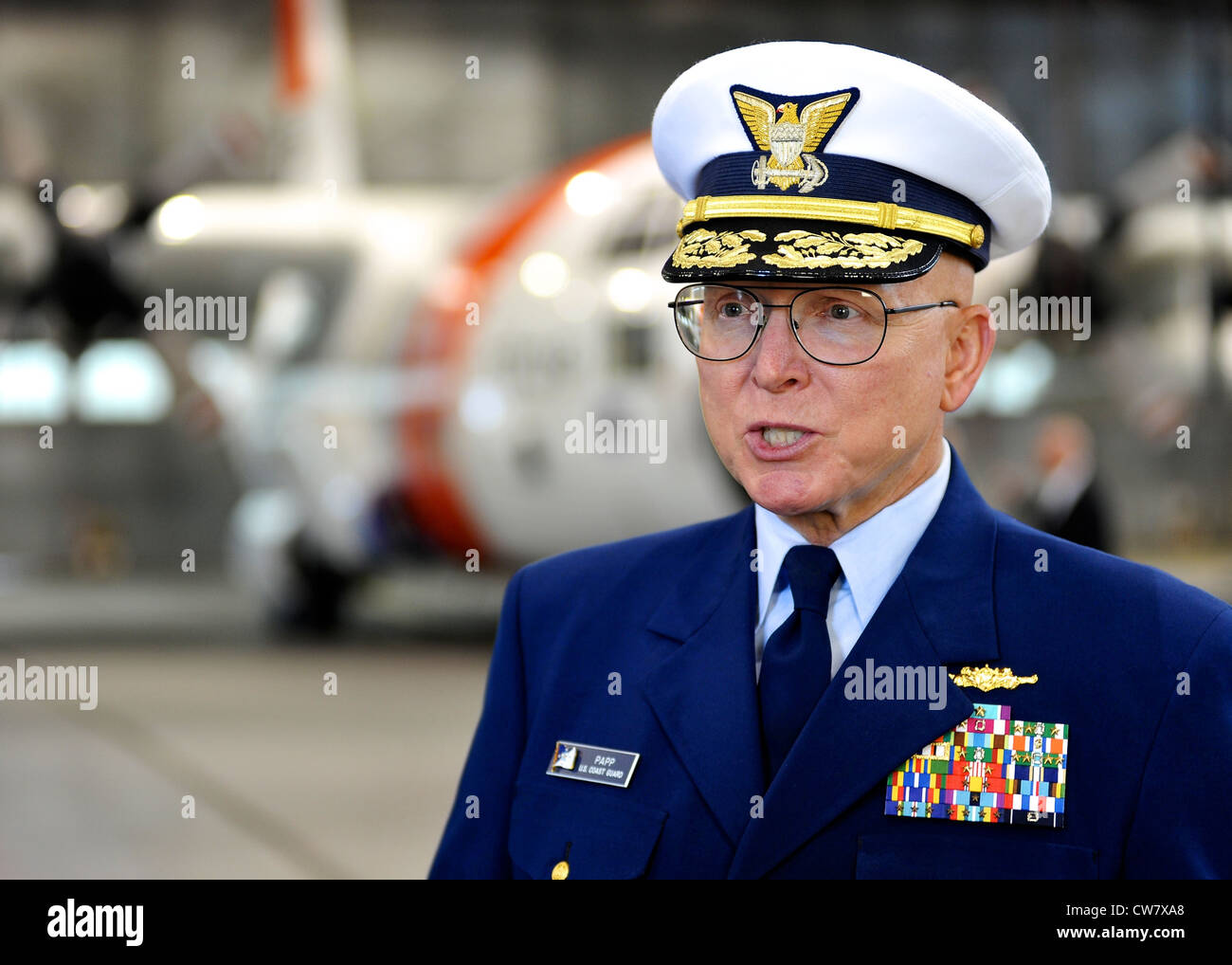 Coast Guard Commandant Adm. Robert Papp gives an interview on the ...