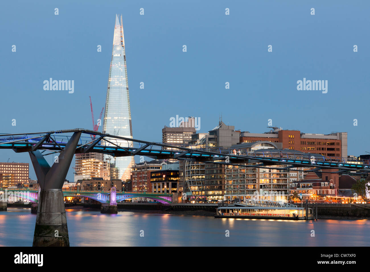 The Shard from across Millennium Bridge Stock Photo - Alamy