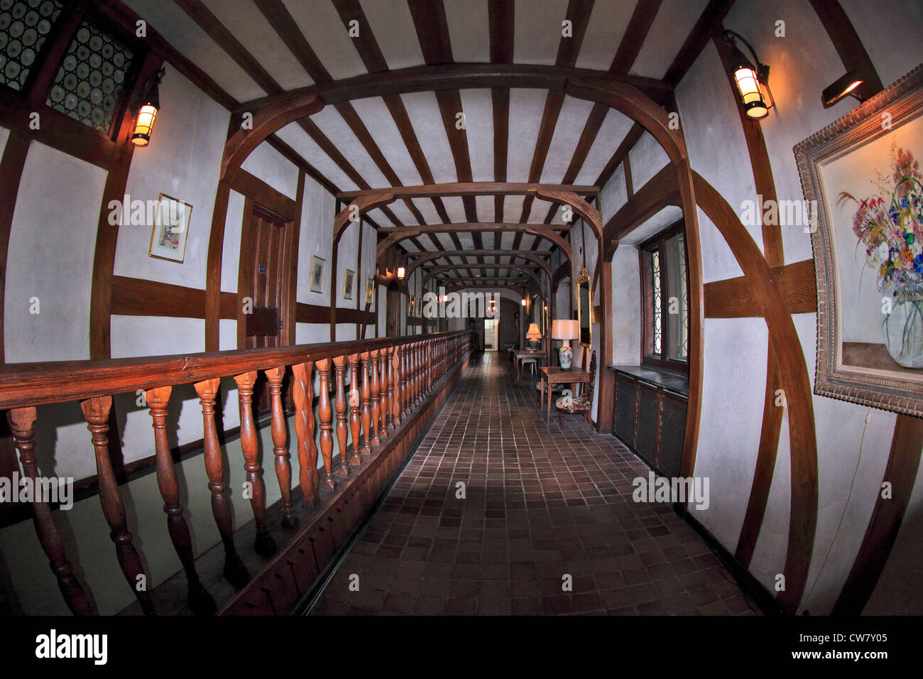 Second floor hallway of Coe Hall the gold coast mansion of William Coe ...