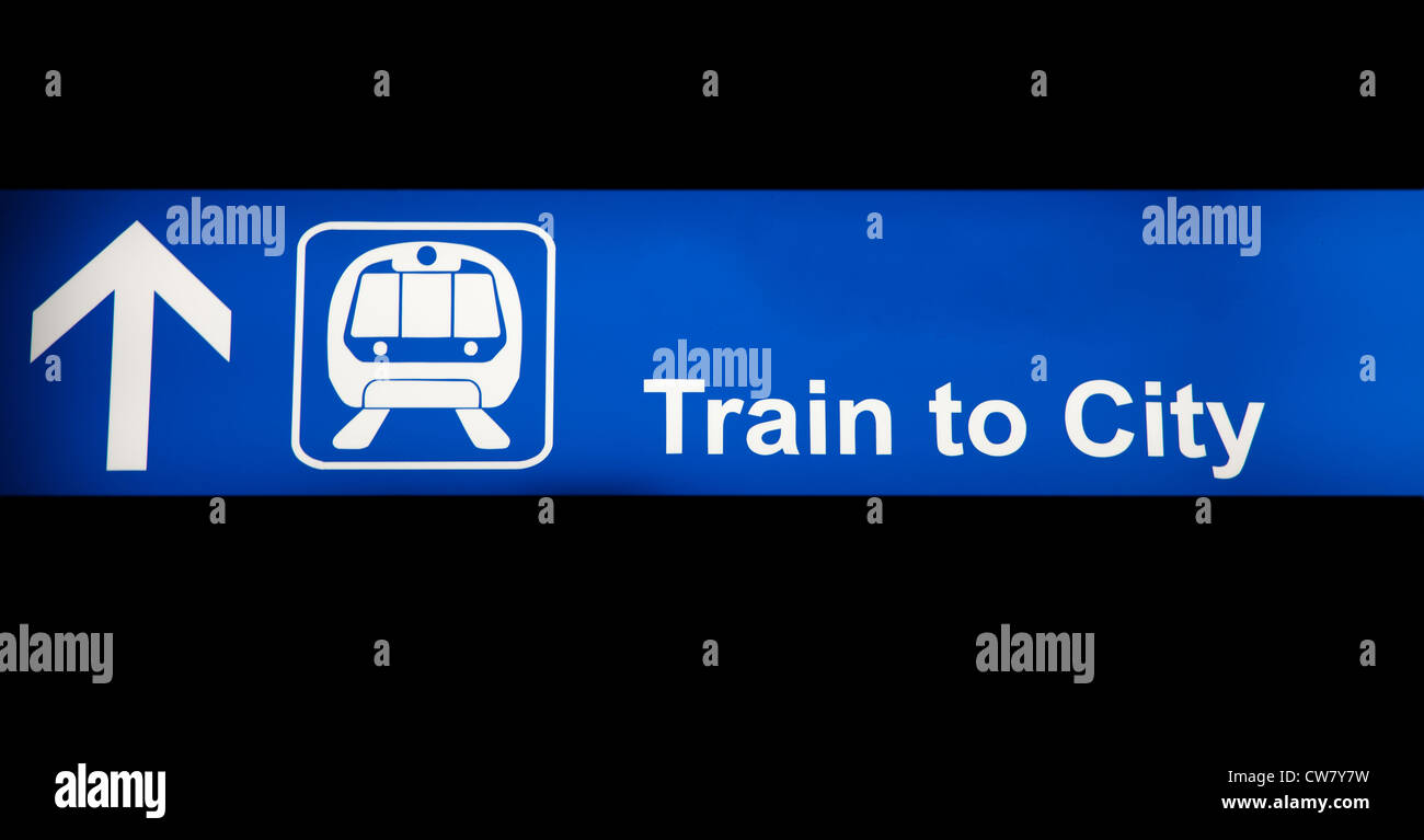 Airport train sign hi-res stock photography and images - Alamy