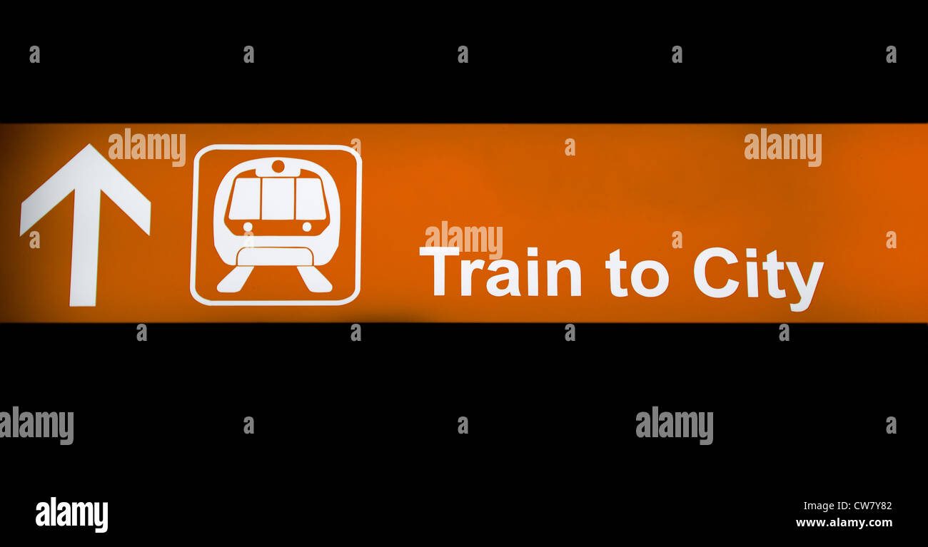 Train station direction arrow sign hi-res stock photography and images ...