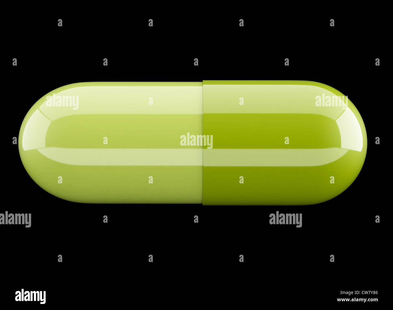 Green capsule render of a black background Stock Photo - Alamy