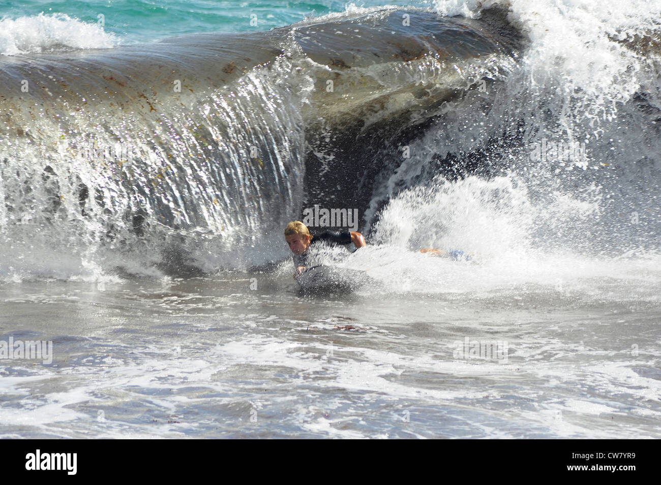 Body boarding at Yanchep Beach, Perth, Western Australia Stock Photo ...