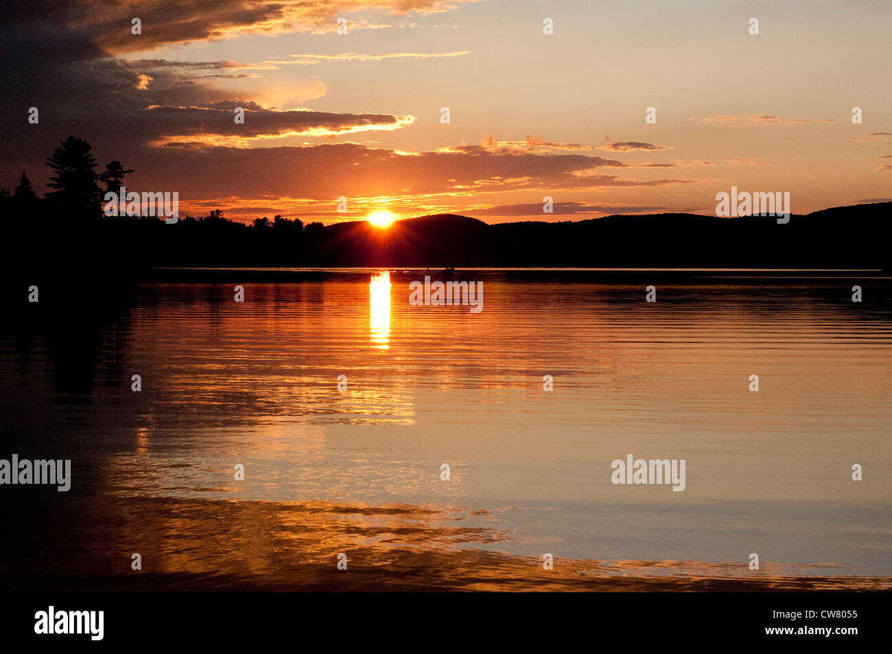 Sunset on Lac des Iles, Quebec Stock Photo - Alamy