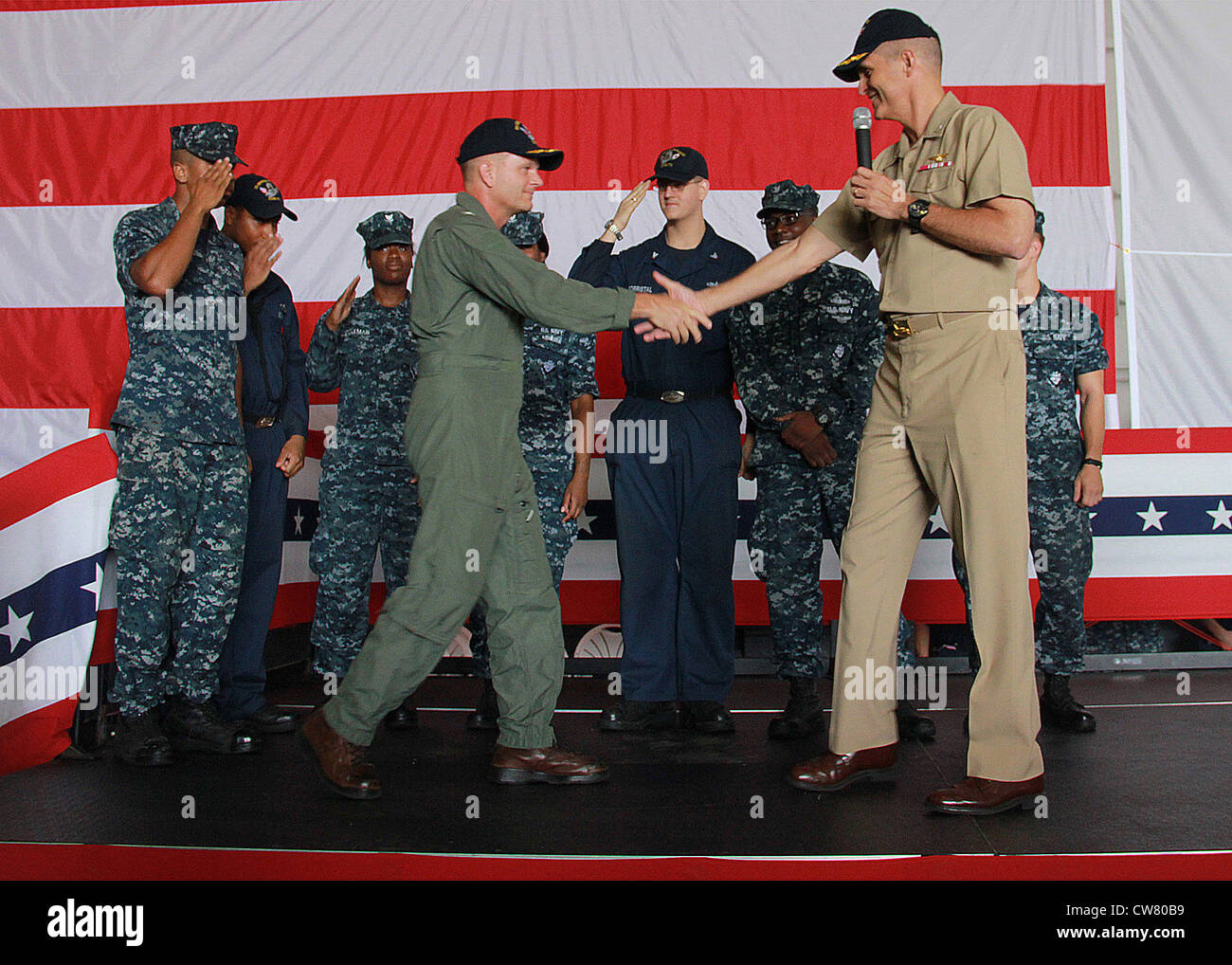 Capt. David Lausman, commanding officer of the aircraft carrier USS ...