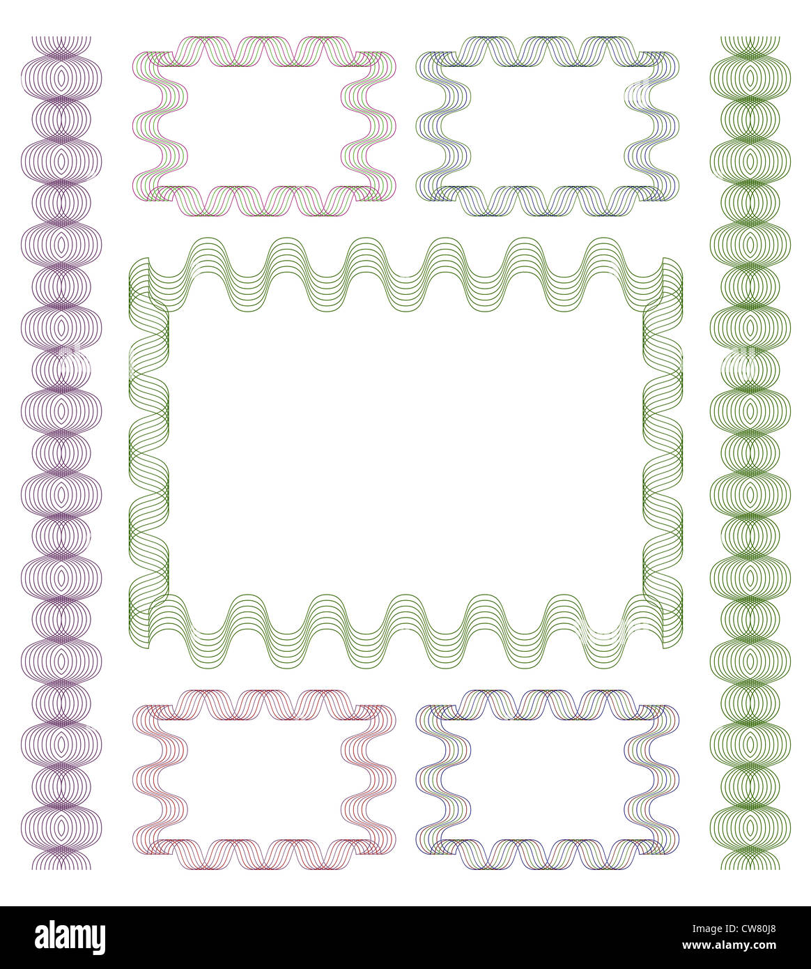 Set of guilloche frames Stock Photo - Alamy