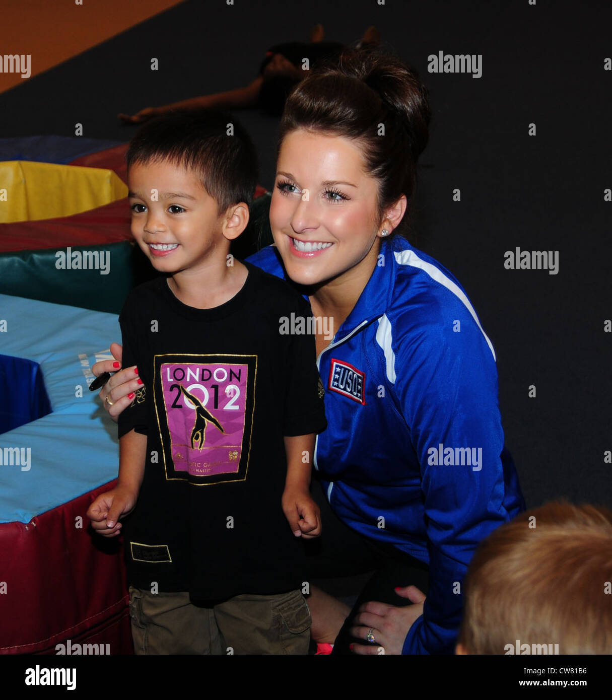 Gymnast and olympic gold medal winner and singer hi-res stock ...