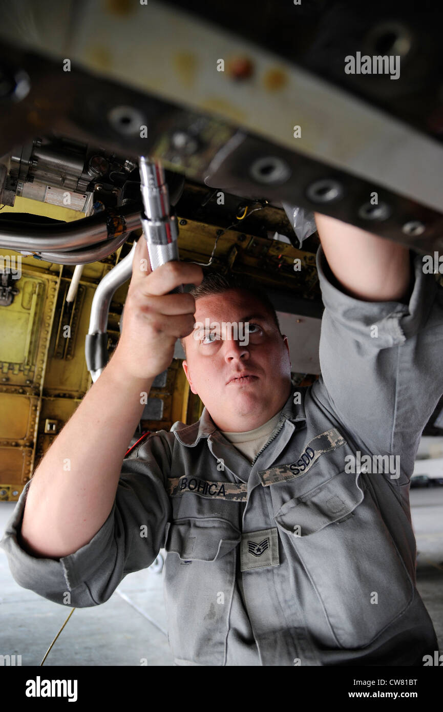 U.S. Air Force Staff Sgt. Matthew Morgan, 13th Aircraft Maintenance ...