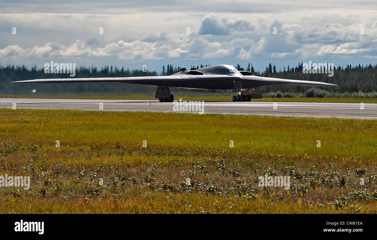 A B-2 Stealth Bomber, “Spirit of Florida” prepares to launch for an ...