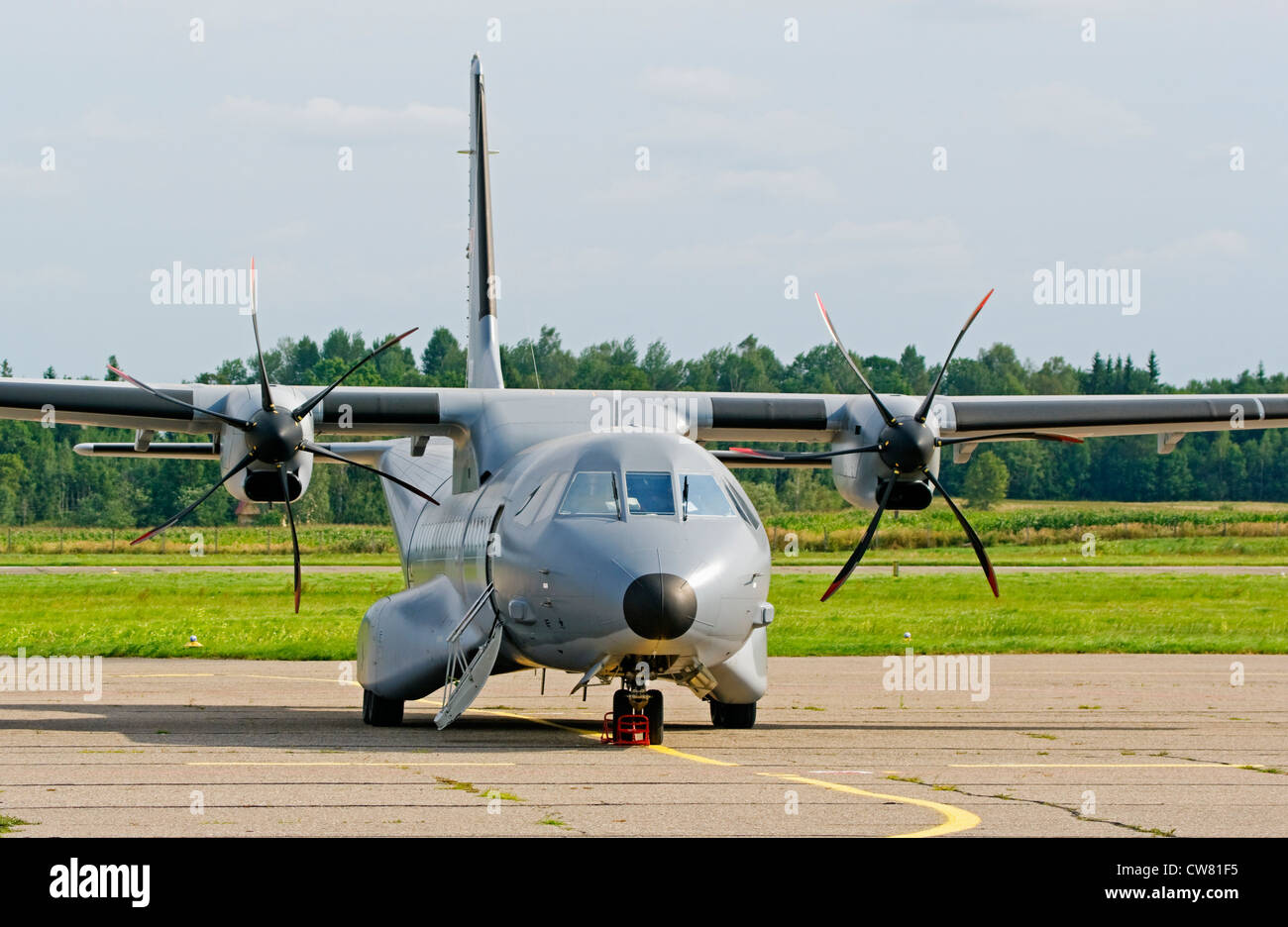 Poland Air Force transport plane CASA C-295M - front view Stock Photo ...