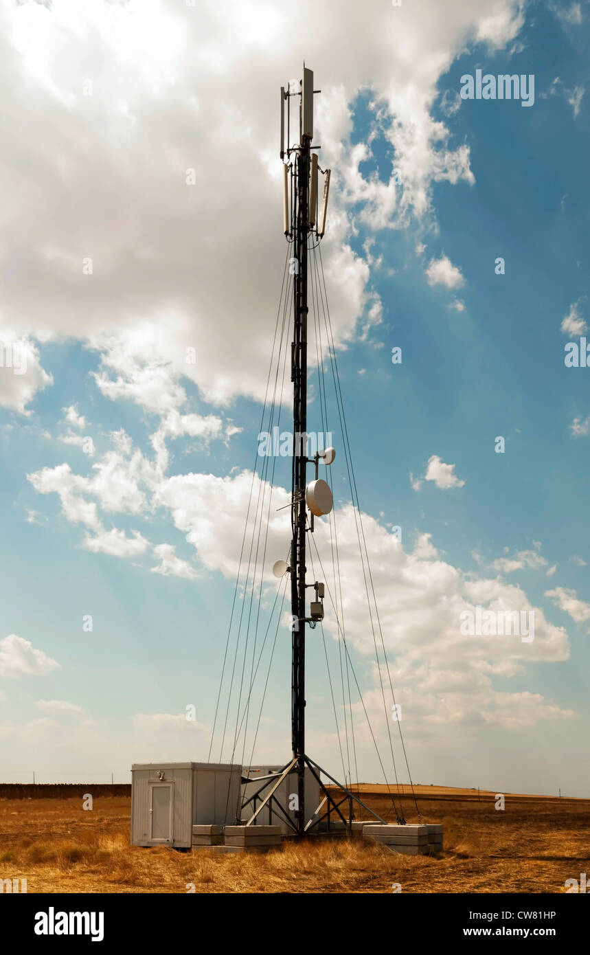 Mobile cell stations in the background of cloudy sky Stock Photo - Alamy