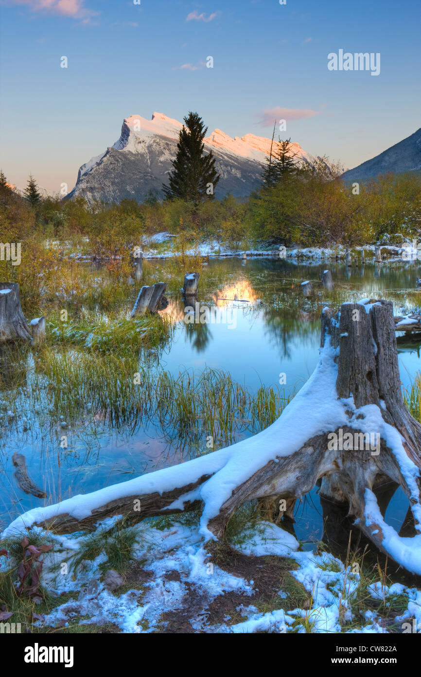 Mount Rundle in Fall, Banff National Park, Alberta, Canada Stock Photo ...