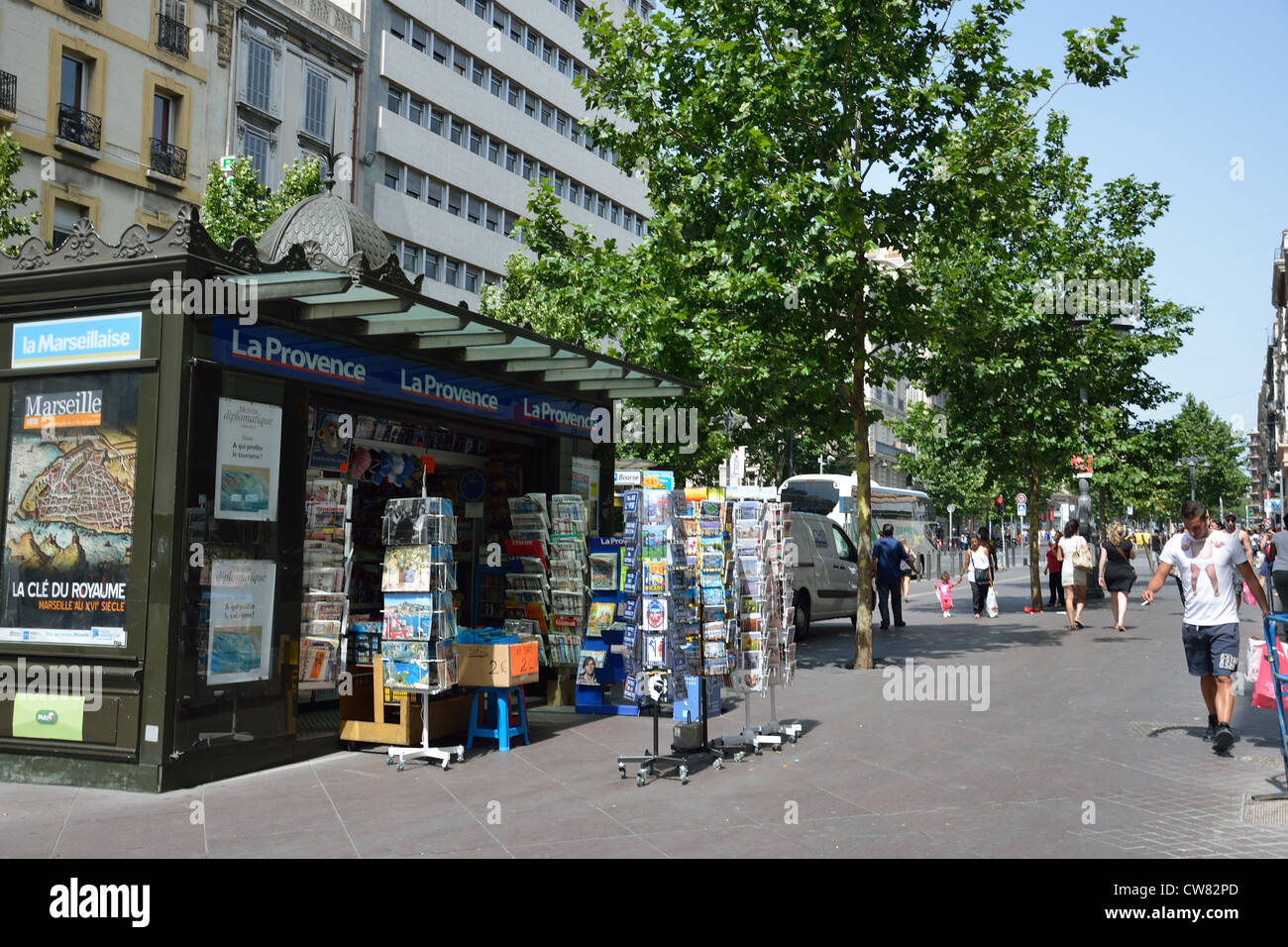 Newspaper kiosk in downtown Marseille, Bouches-du-Rhône Department ...