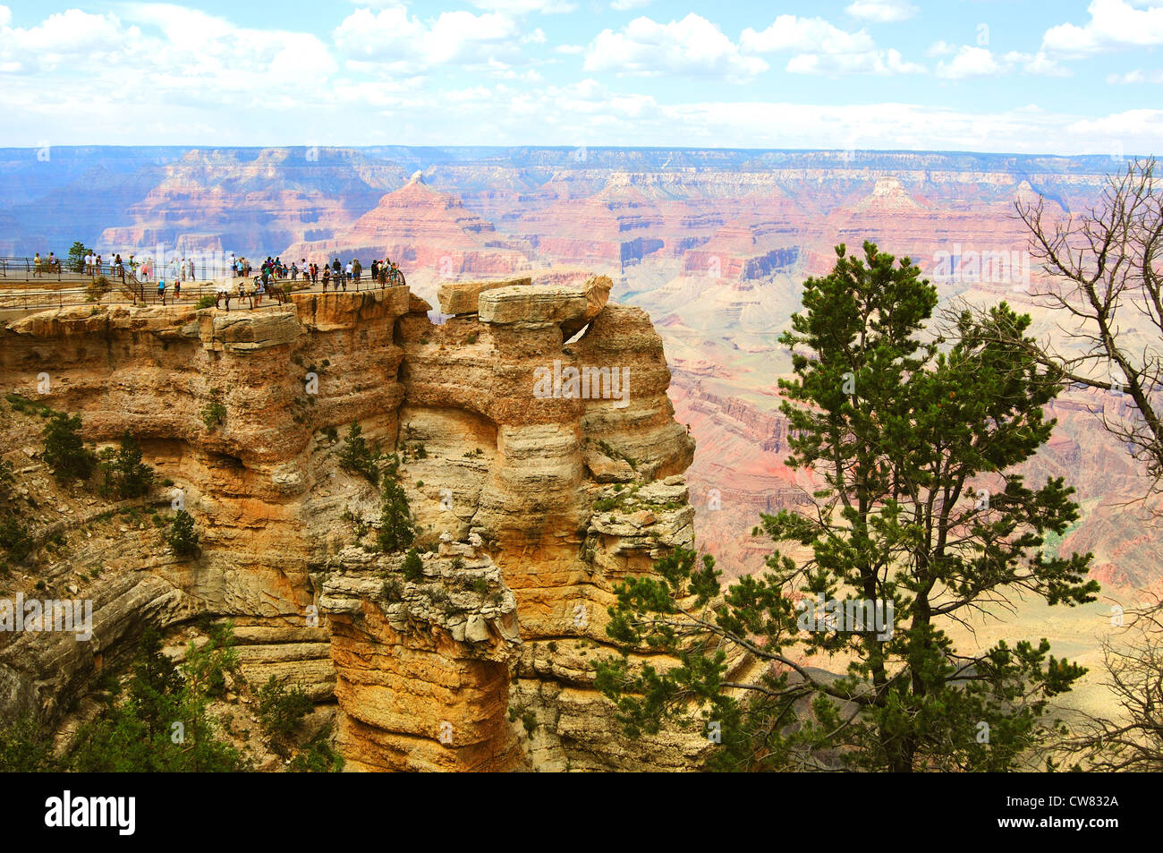 The Grand Canyon as seen from the South Rim at Grand Canyon Village ...