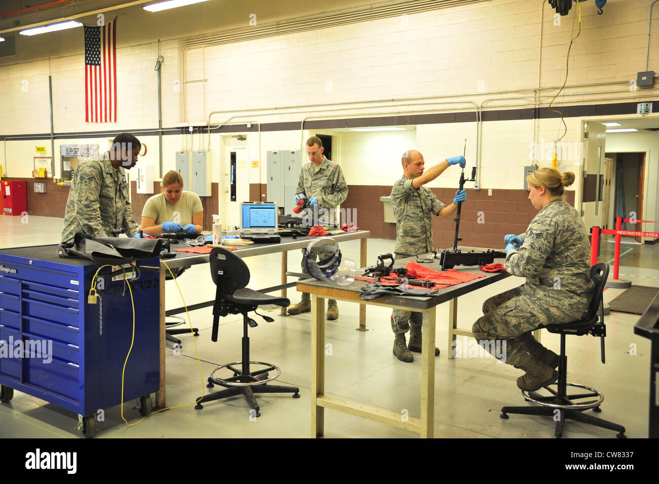 Troops with the 27th Special Operations Maintenance Squadron inspect ...