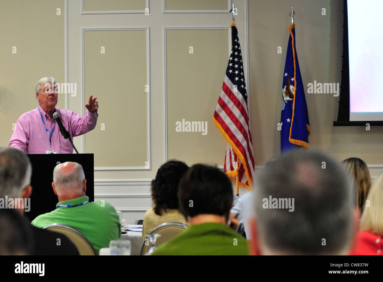 Steve Creech, military affairs committee chairman, speaks at the ...