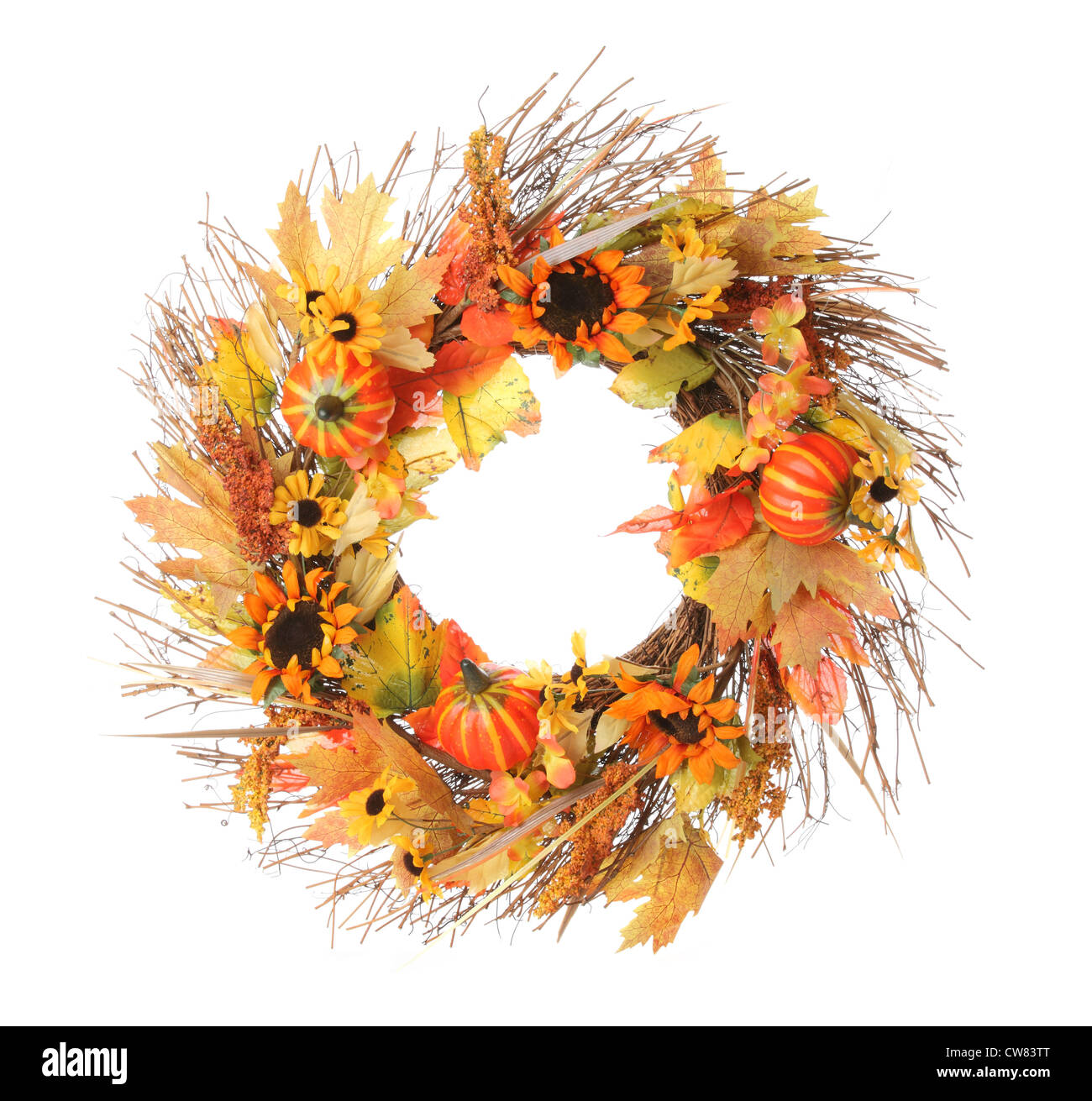 Autumn wreath maple leaves Cut Out Stock Images & Pictures - Alamy
