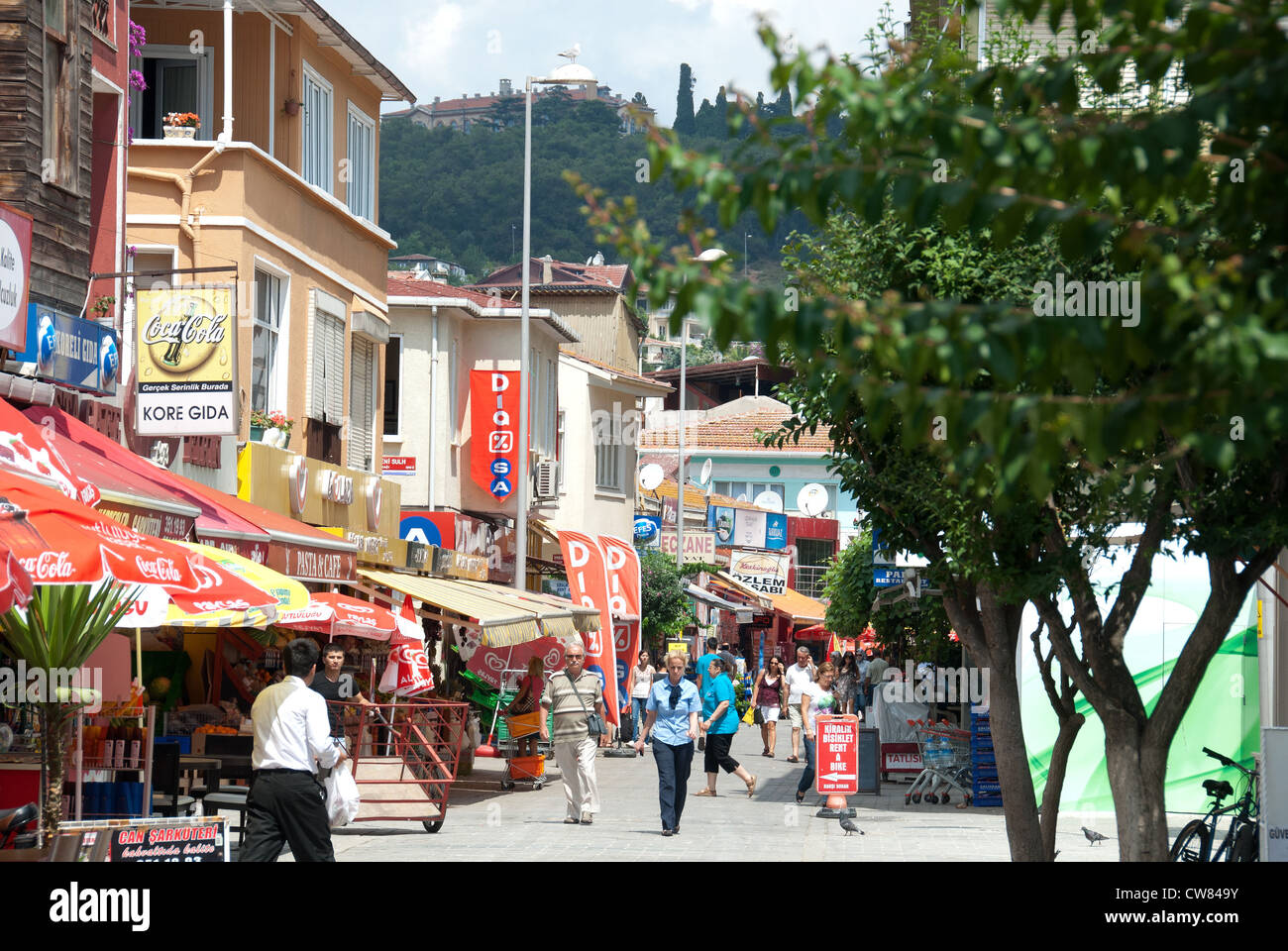ISTANBUL, TURKEY. A colourful street scene on the Princes' Island of ...